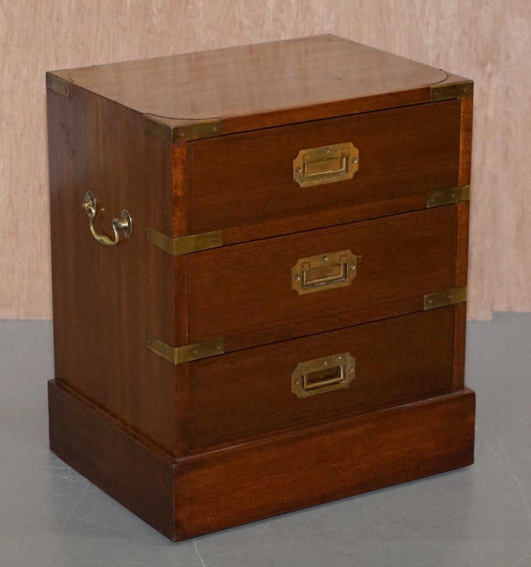 Pair of Restored Mahogany Military Campaign Bedside Lamp Table Chest of ...
