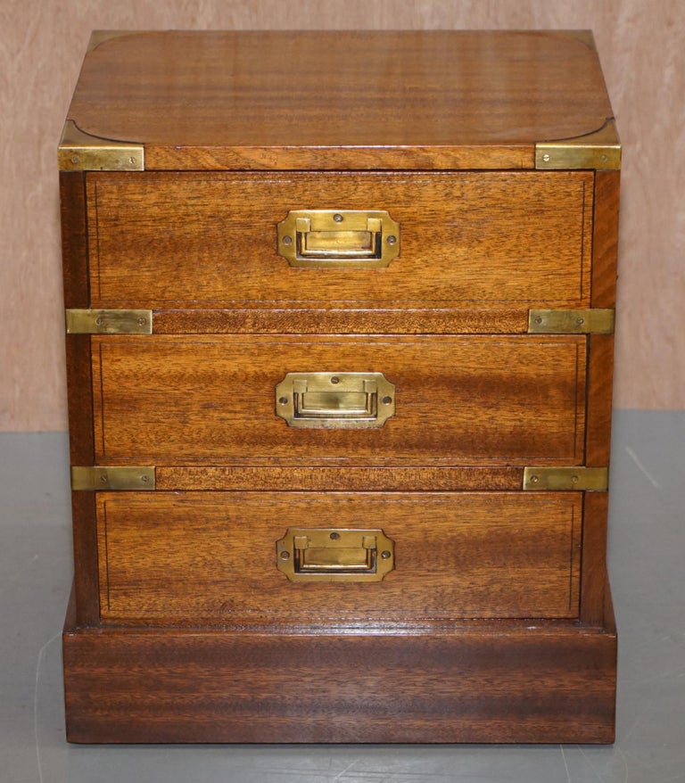 Pair of Restored Mahogany Military Campaign Bedside Lamp Table Chest of ...