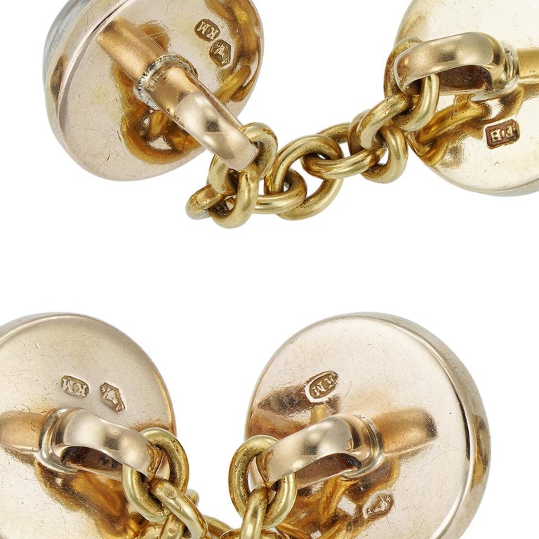 Pair of Reverse Intaglio Crystal Cufflinks For Sale at 1stDibs