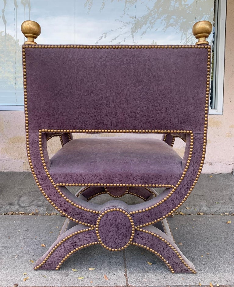 Pair of Richard Shapiro "Nola" Chairs in Embossed Leather For Sale at ...