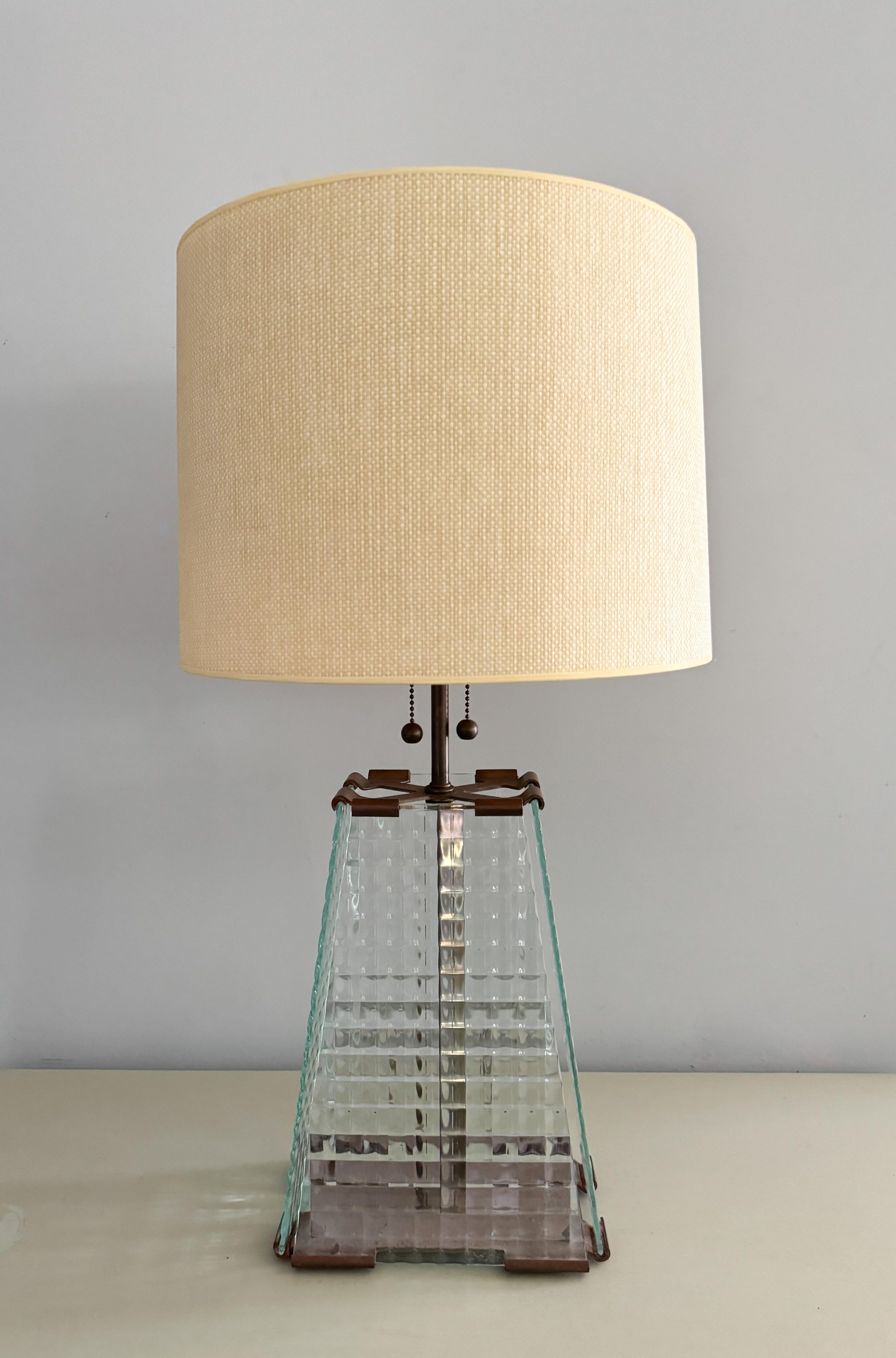 Pair Of Robert Altman Textured Glass Lamps at 1stDibs