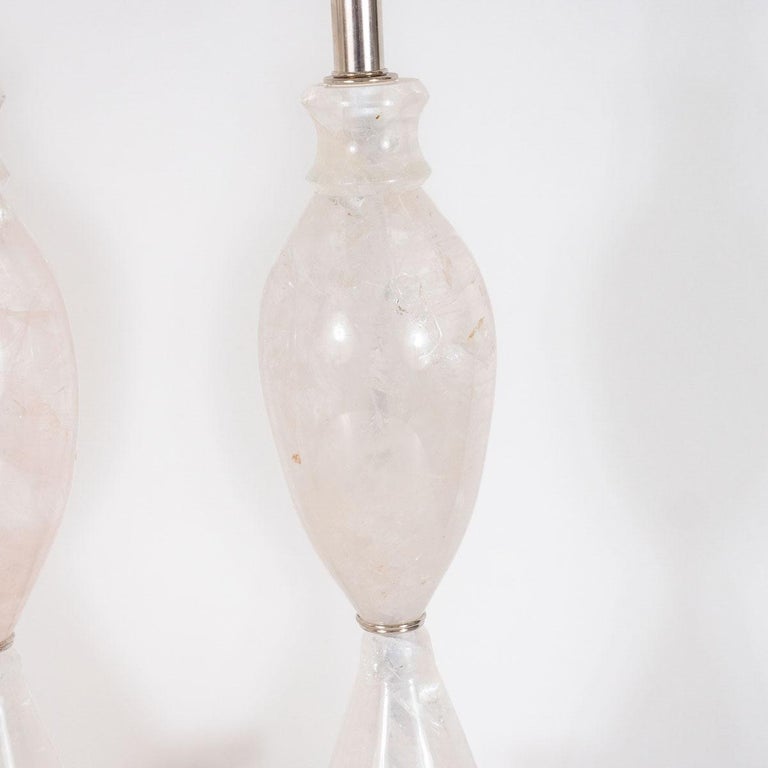 Pair of Rock Crystal Urn Shaped Table Lamps For Sale at 1stDibs