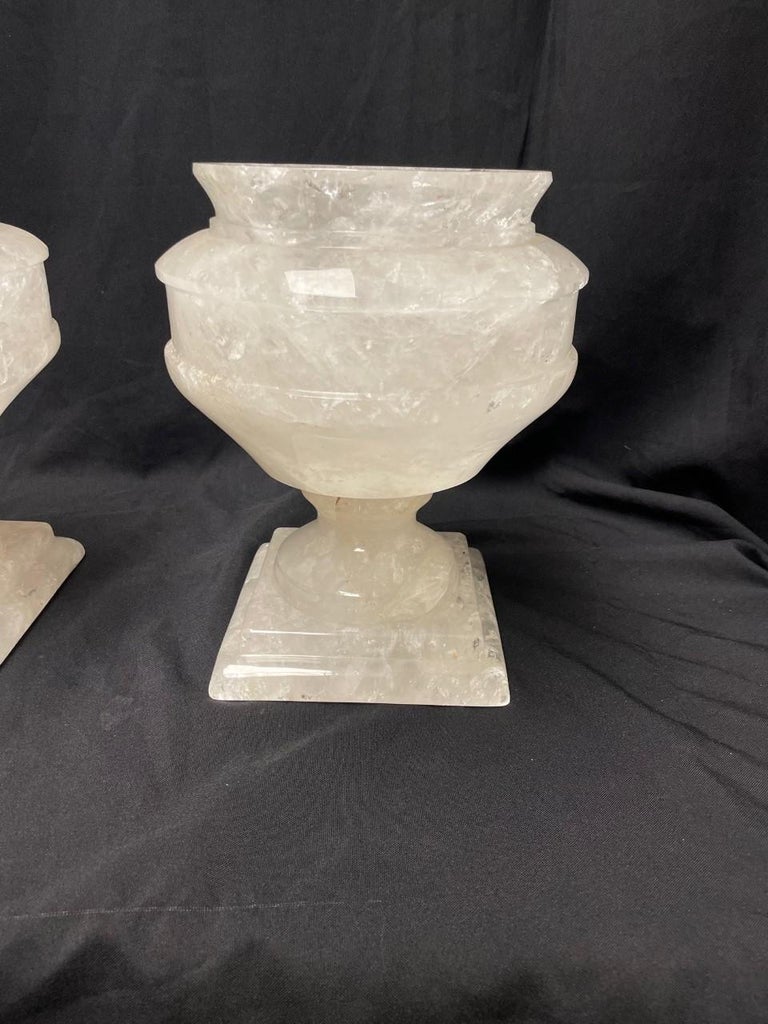Pair of Rock Crystal Urns at 1stDibs