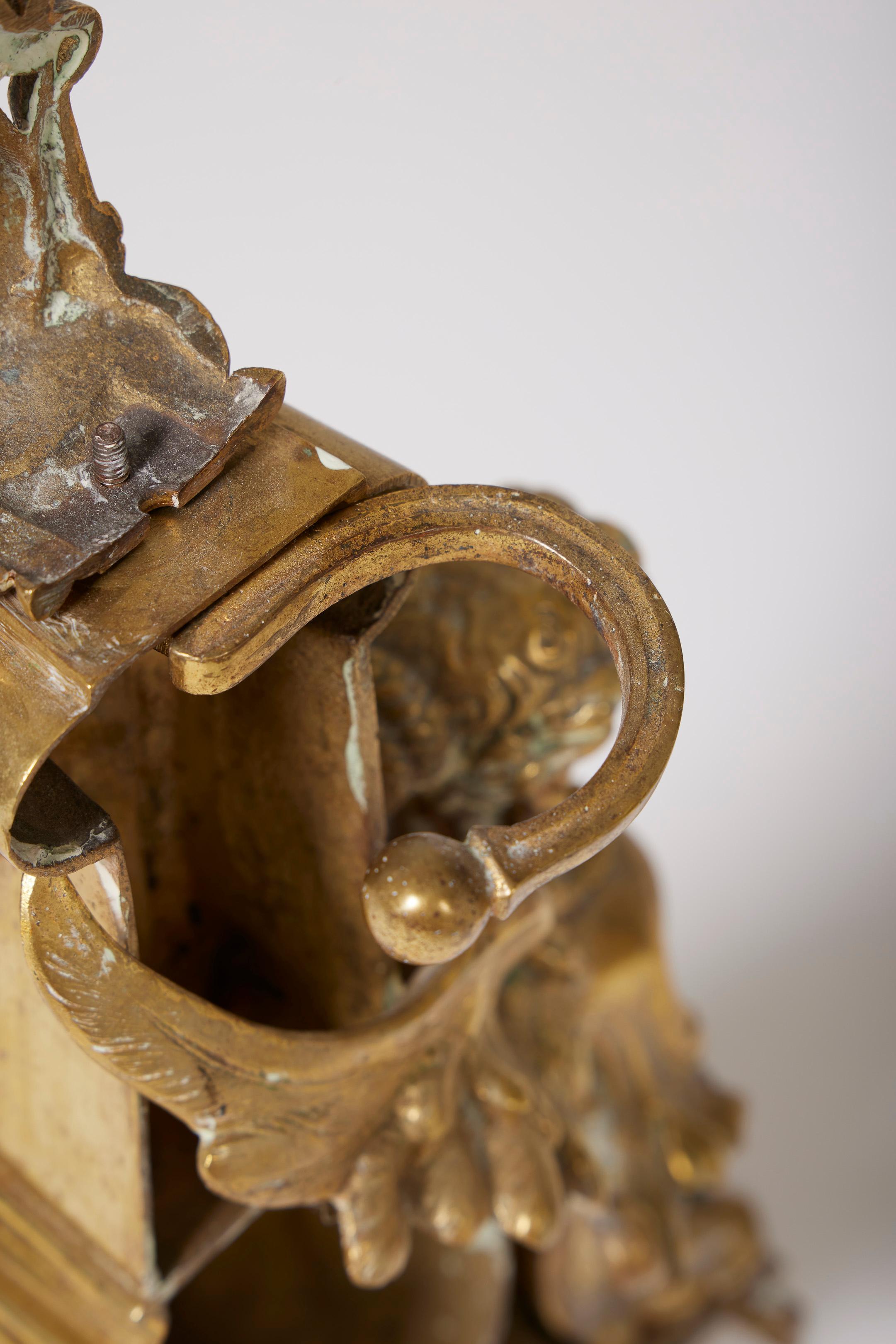 Pair of Rococo bronze andirons For Sale at 1stDibs