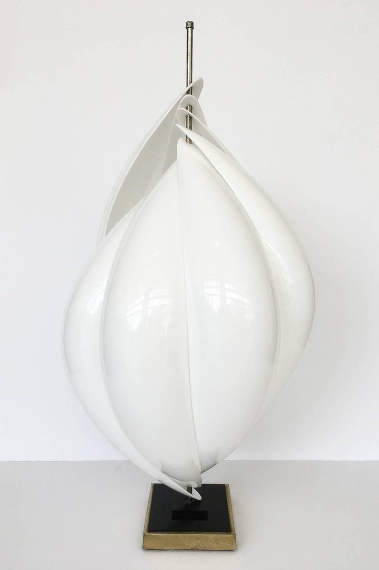 Pair of Roger Rougier Acrylic Twist Spiral Table Lamps at 1stDibs