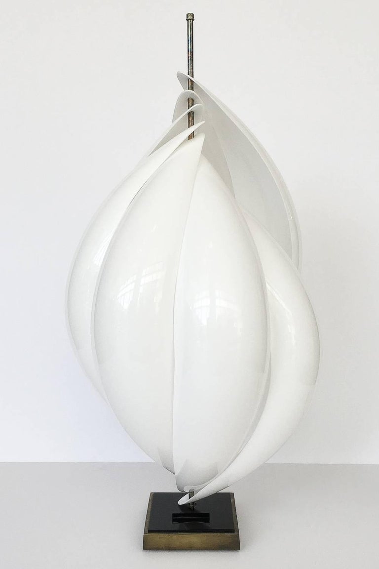 Pair of Roger Rougier Acrylic Twist Spiral Table Lamps at 1stDibs