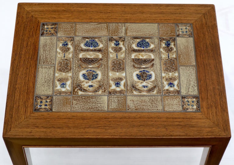 Pair of Rosewood Danish Mid-Century Modern Art Tile Tops Petit End Side ...