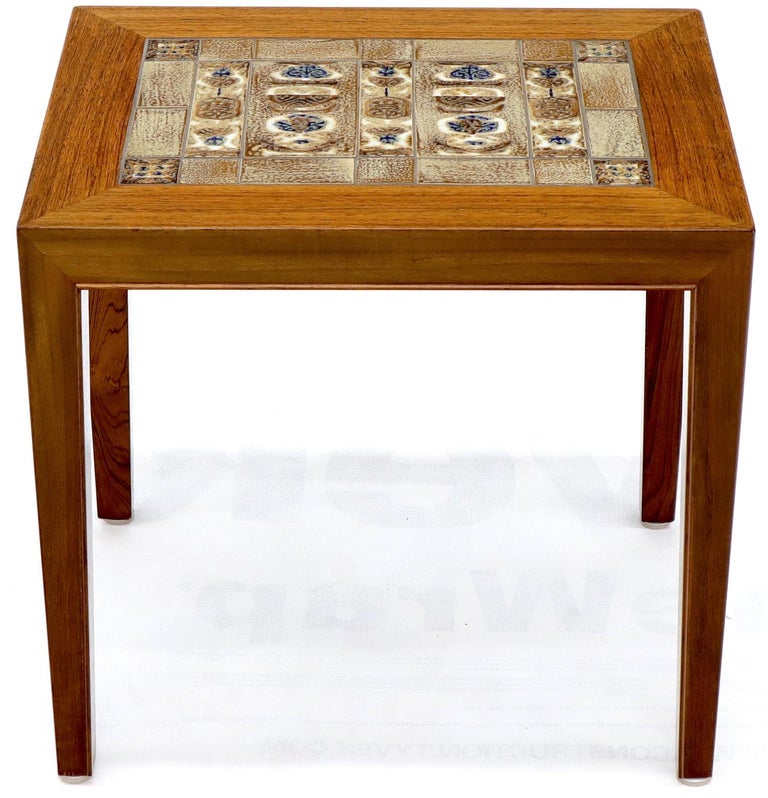 Pair of Rosewood Danish Mid-Century Modern Art Tile Tops Petit End Side ...