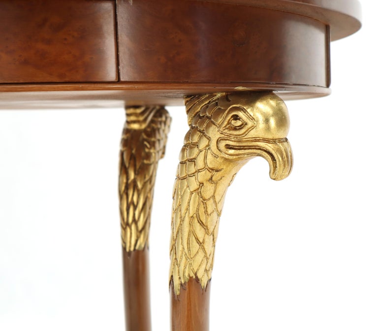 Pair of Round Burl Wood French Empire Gold Gilt Carved Eagles Stands ...