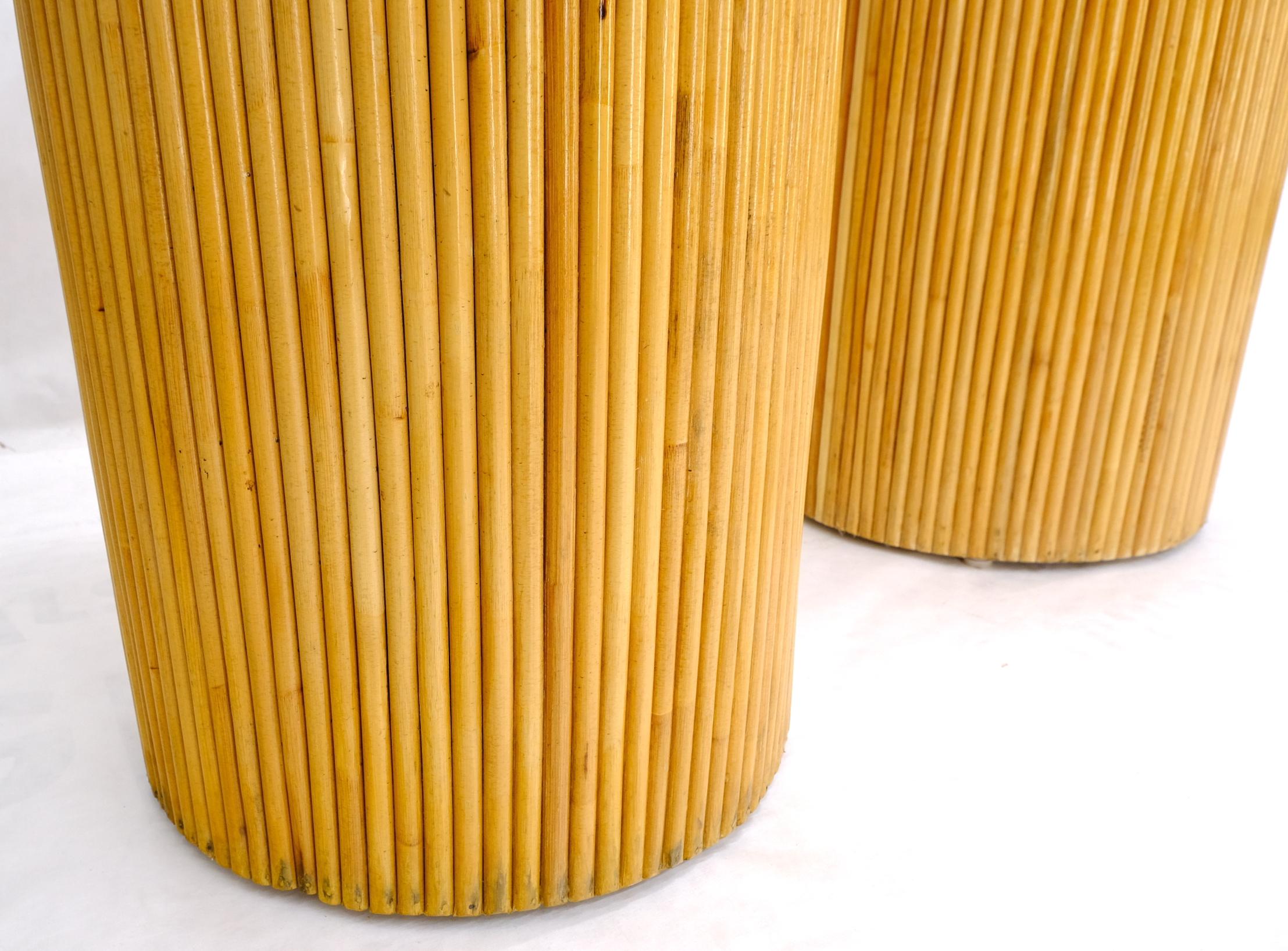 Pair of Round Funnel Shape Pencil Reed Dining Table Bases Pedestals ...