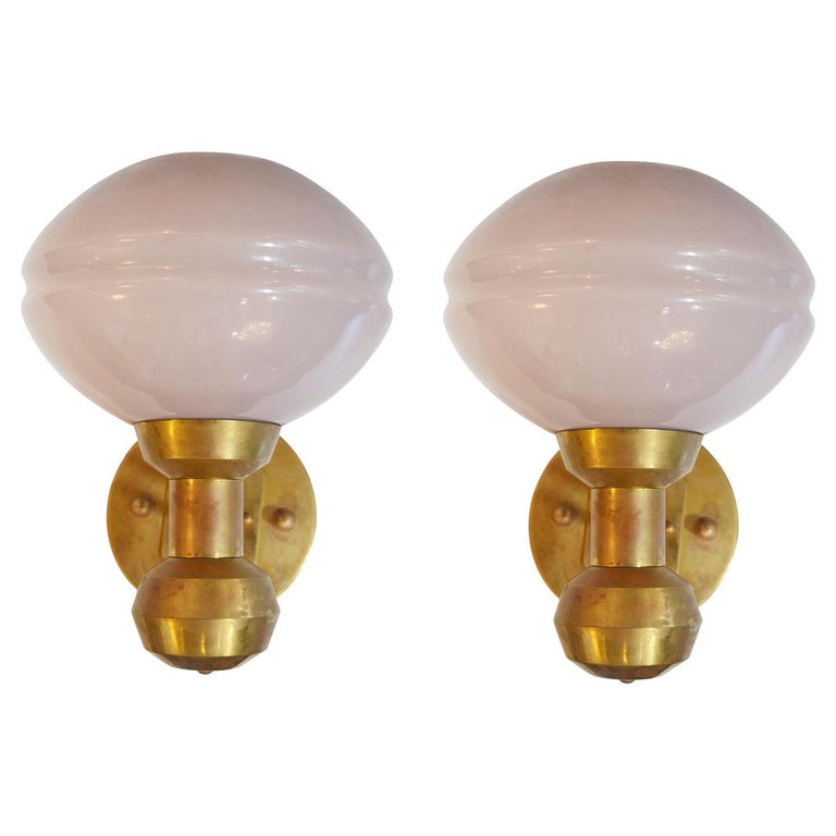 Pair of Round Light Purple Sconces, 1960s at 1stDibs