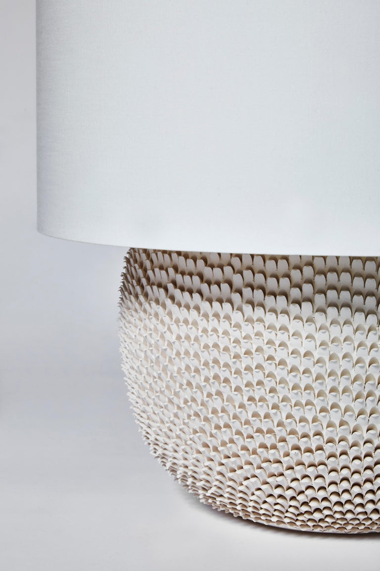 Pair of Round Modern Ceramic Table Lamps at 1stDibs