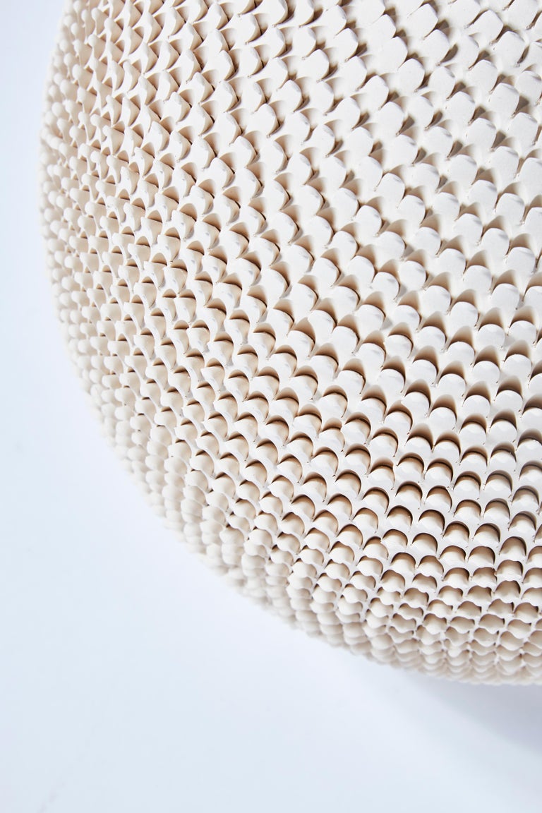 Pair of Round Modern Ceramic Table Lamps at 1stDibs