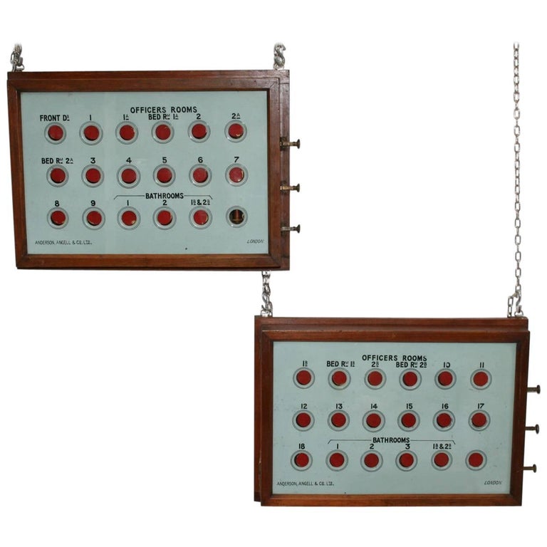 Pair of Royal Air Force Officers Butlers Servants Bell Box Indicators ...