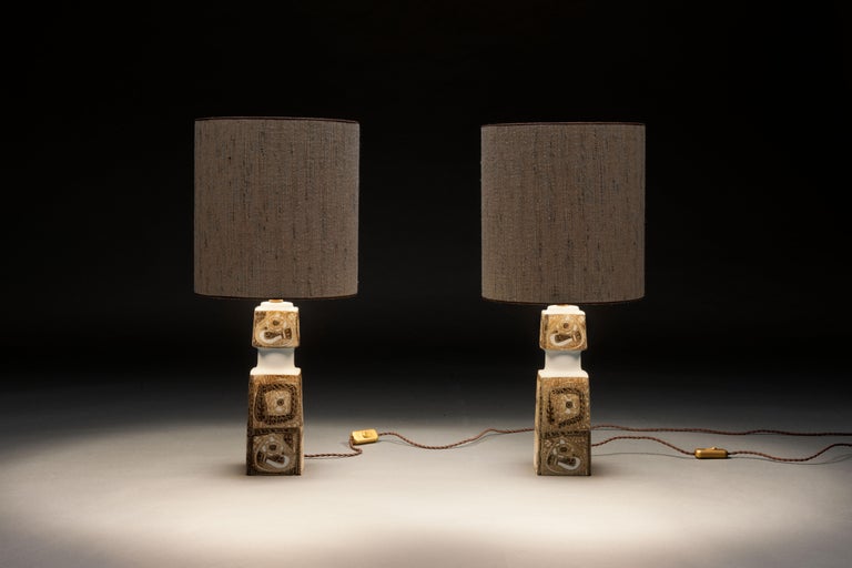 Pair of Royal Copenhagen Nils Thorssen 'Baca' Table Lamps, Custom ...