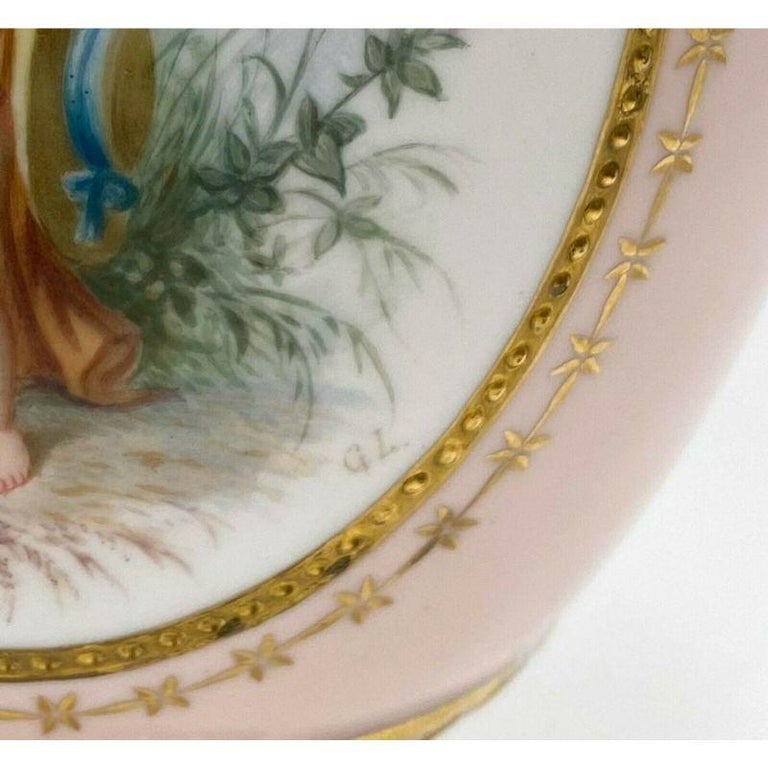 Pair of Royal Crown Derby Pink Porcelain Lidded Urn with Bronze Lids ...