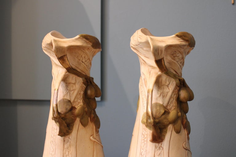 Pair of Royal Dux Bohemia Art Nouveau 19th Century Porcelain Vase For ...
