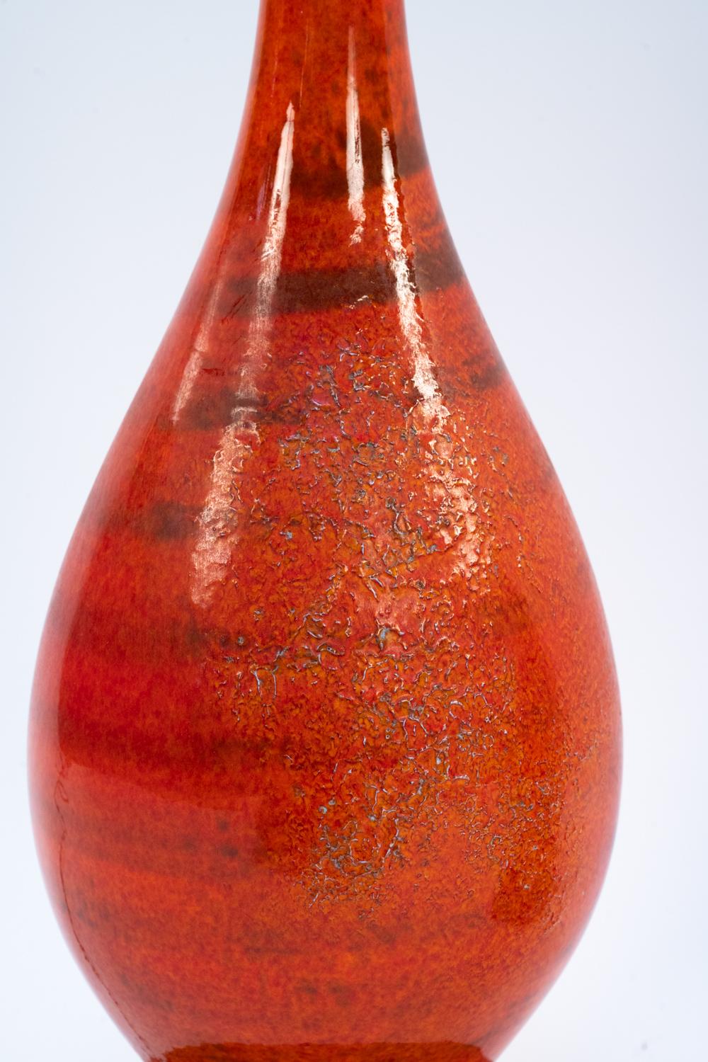 Pair of Royal Haeger Etruscan Orange Ceramic Table Lamps, circa 1966 ...