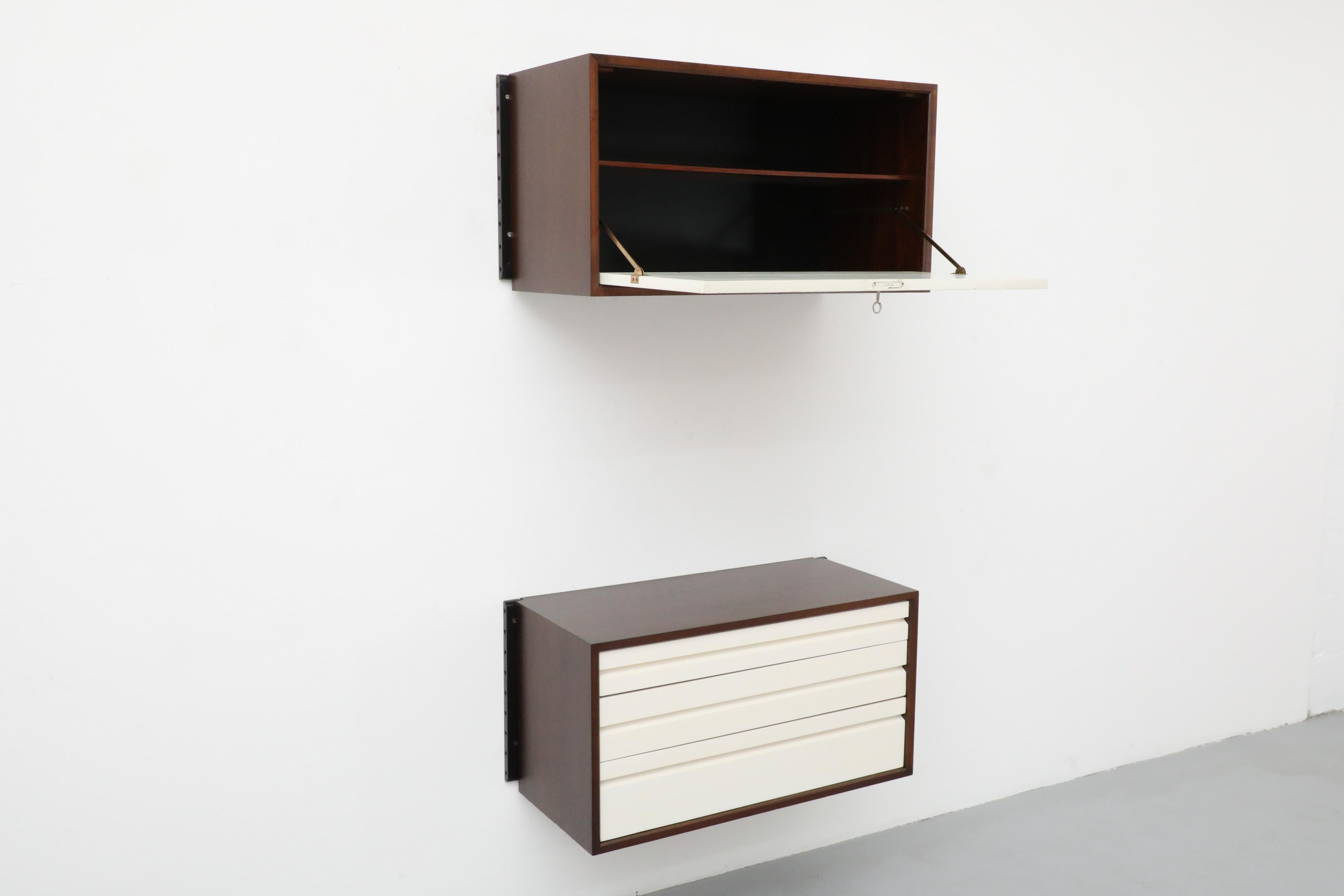 Pair of Royal System Wall Mounted Cabinets by Poul Cadovius w/ Dark ...