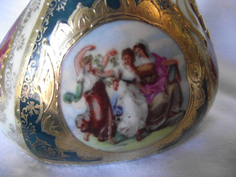 Pair of Royal Vienna Pitchers, Vases, Beehive Marked For Sale at 1stDibs