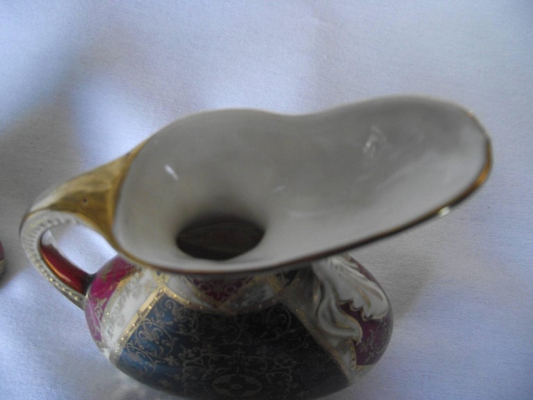 Pair of Royal Vienna Pitchers, Vases, Beehive Marked For Sale at 1stDibs