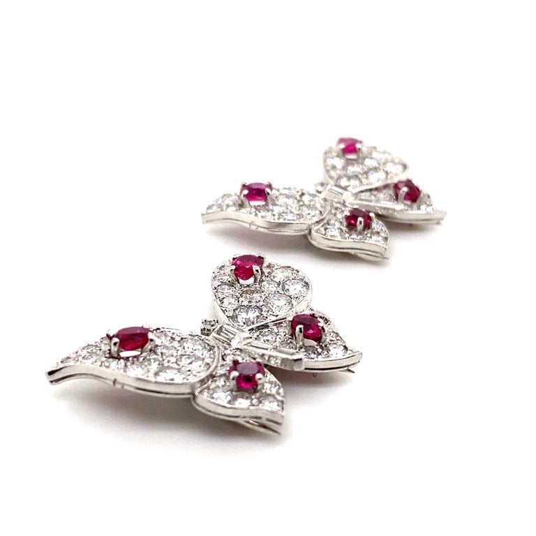 Pair of Ruby and Diamond Butterfly Brooches, by Suzanne Belperron For ...