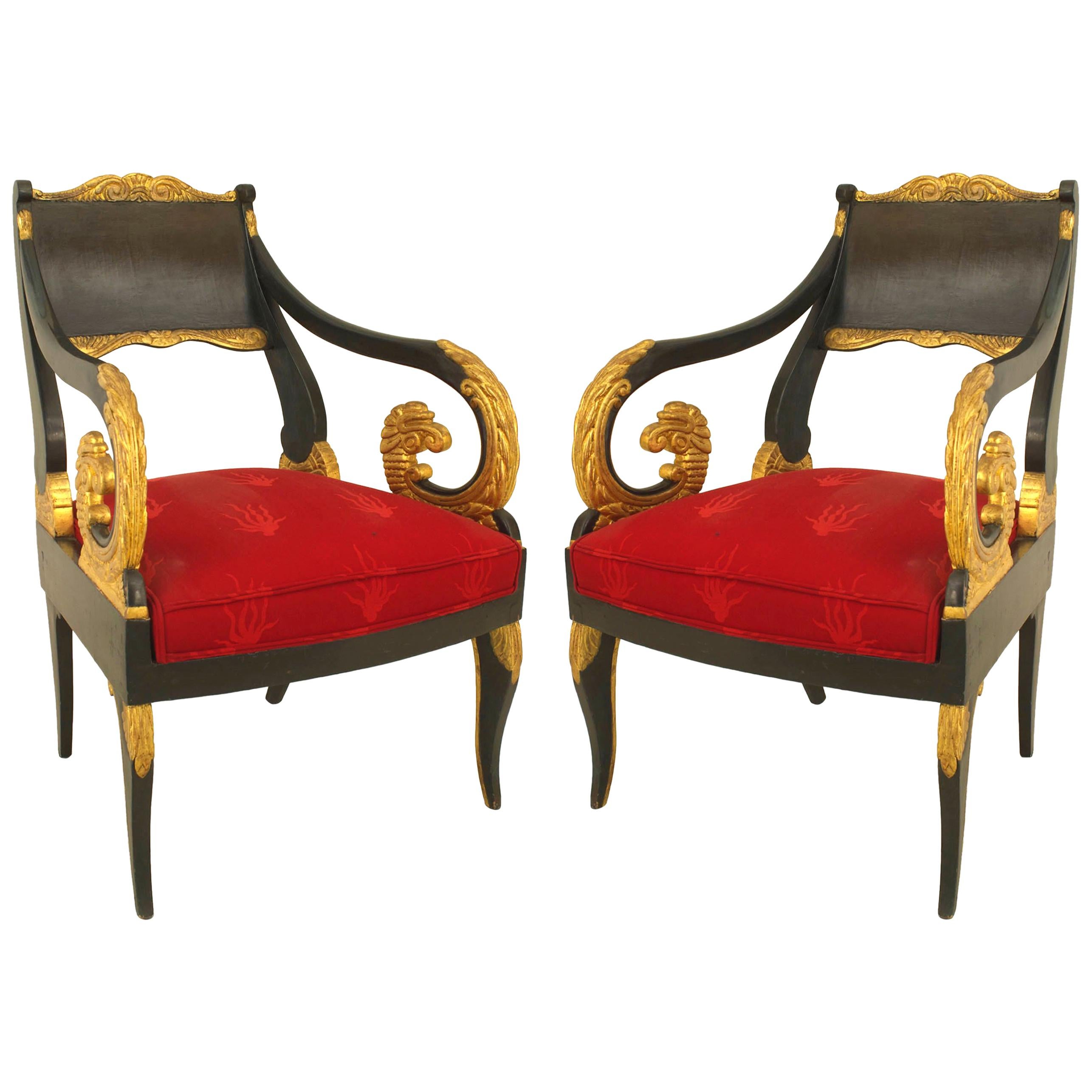 Pair of Green Italian Neoclassical Style Painted and Parcel-Gilt ... Pair of Green Italian Neoclassical Style Painted and Parcel-Gilt ...