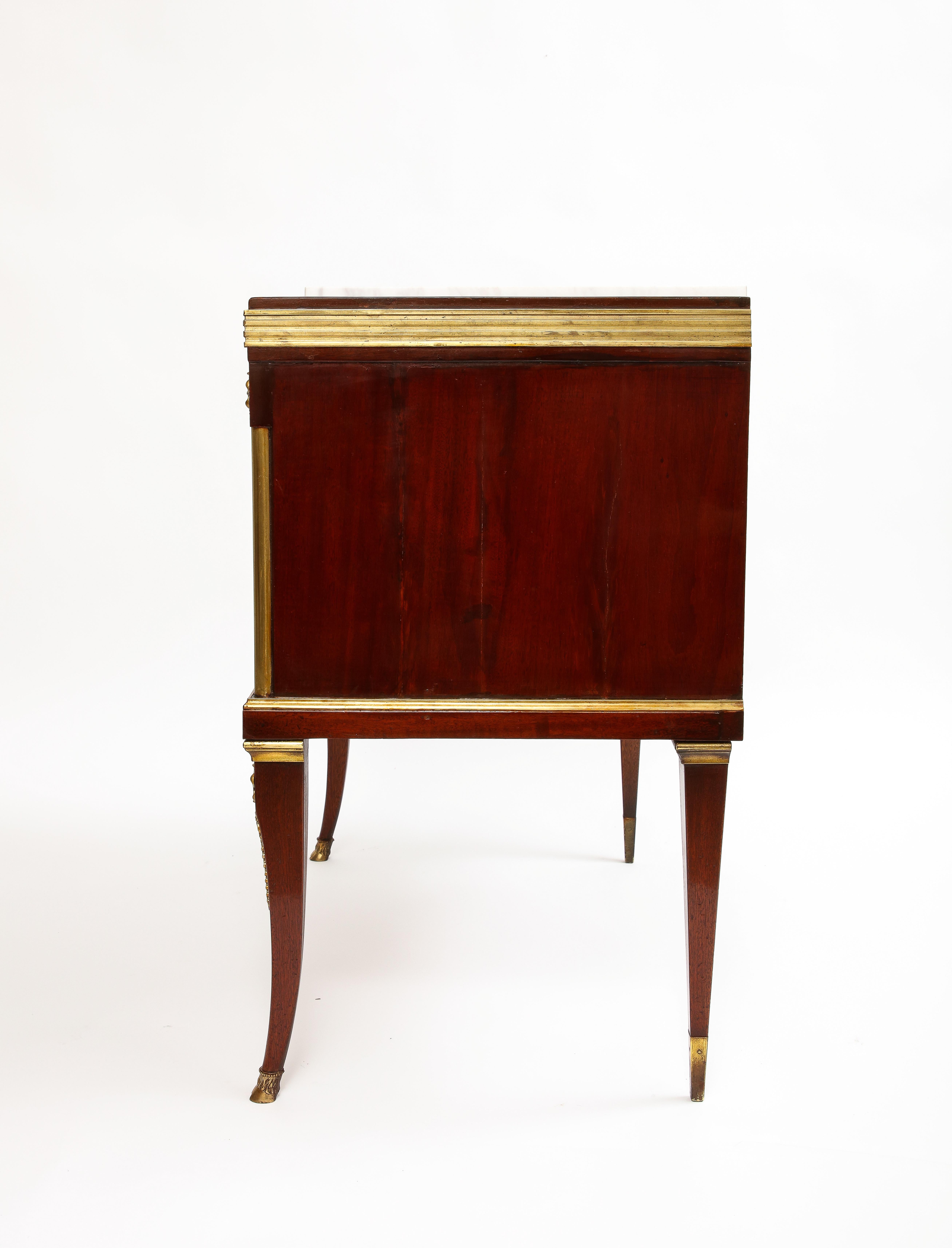 Pair of Russian Neoclassical Marble top Commodes For Sale at 1stDibs