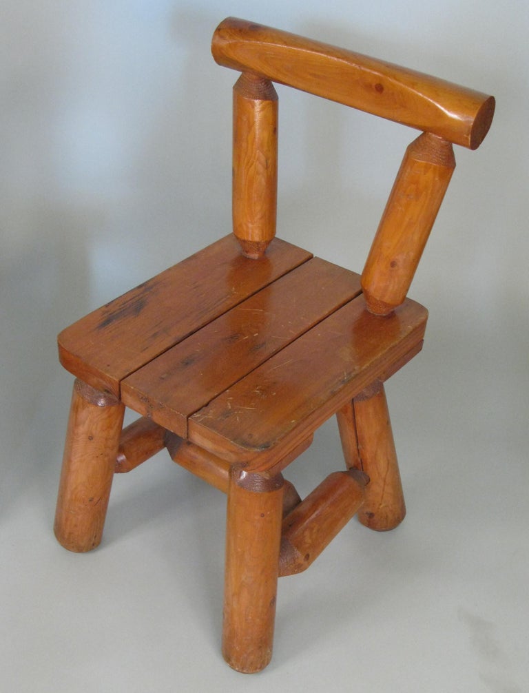 Pair of Rustic Log Chairs at 1stDibs