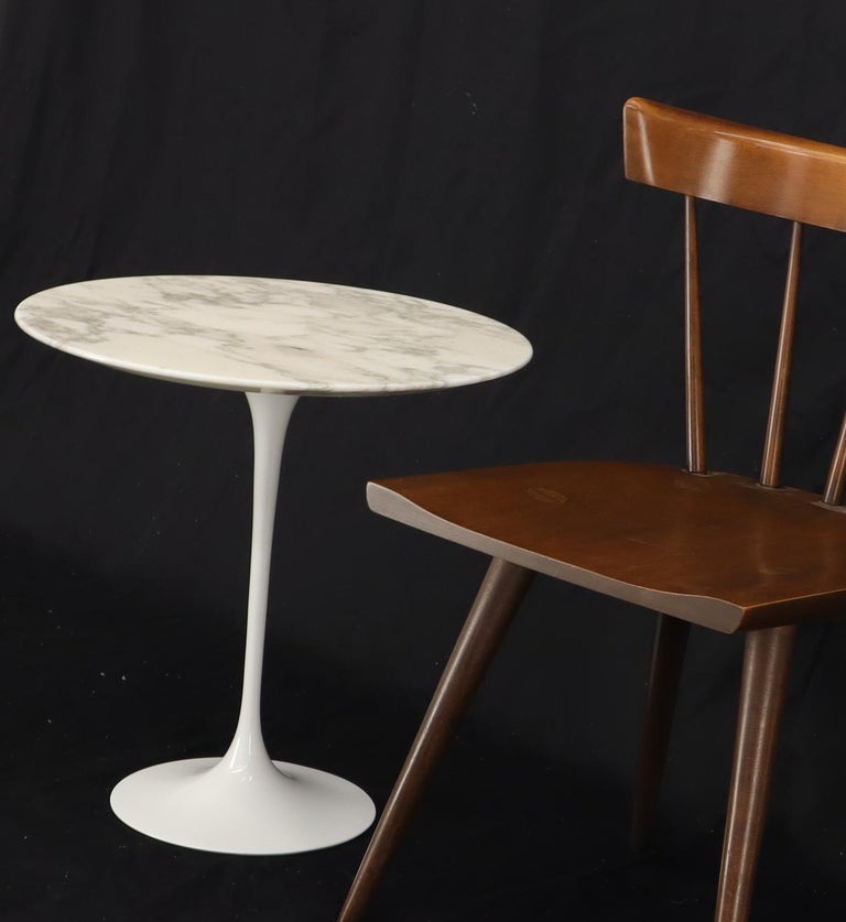 Pair of Saarinen for Knoll Tulip Base Round Marble-Top Side End Tables ...