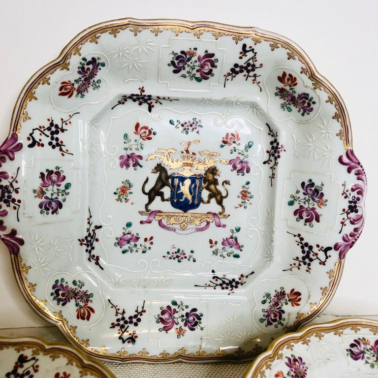 Pair of Samson Compotes and a Samson Bowl Each Painted with Coat of ...