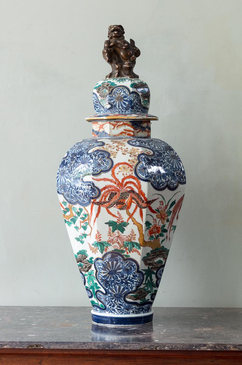 Pair of Samson Porcelain Imari Octagonal Vases, 19th Century For Sale ...