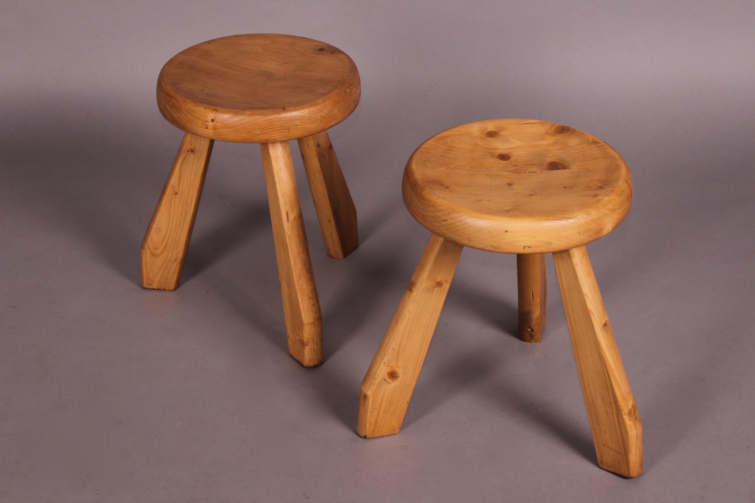 Pair of "Sandoz" Stools in Pine by Charlotte Perriand at 1stDibs ...
