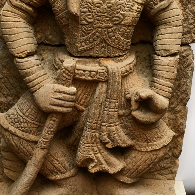 Pair of Sandstone Temple Guards For Sale at 1stDibs