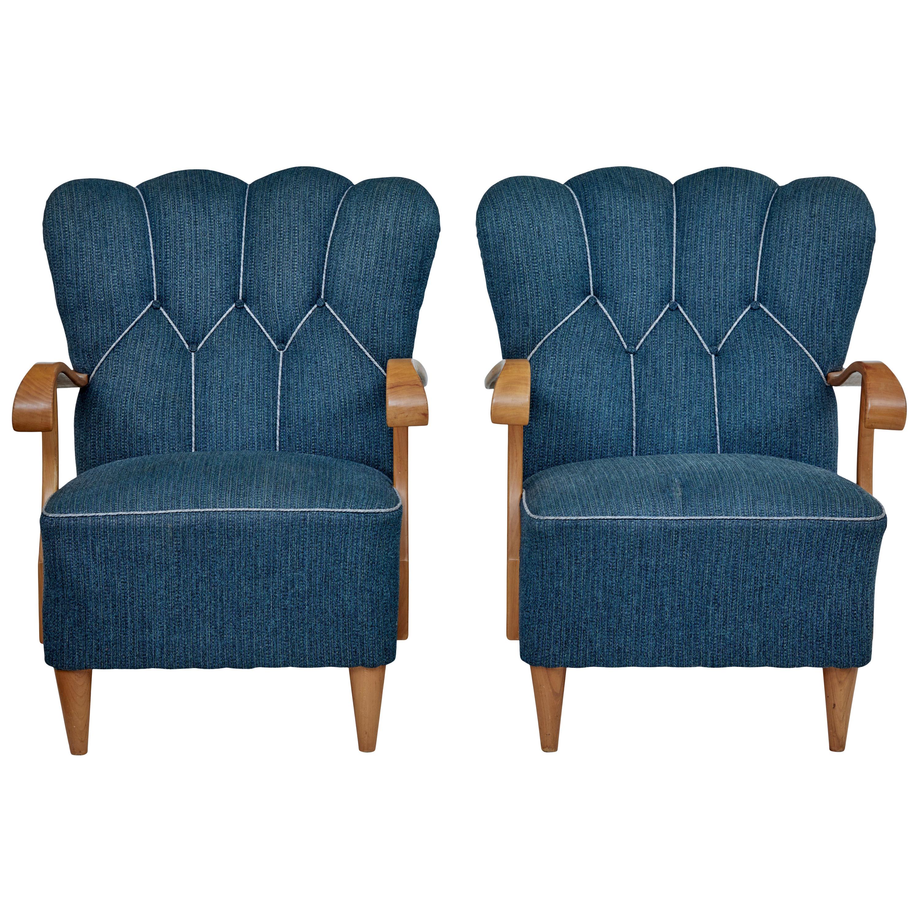 Pair of Carved Shell-Back Chairs For Sale at 1stDibs