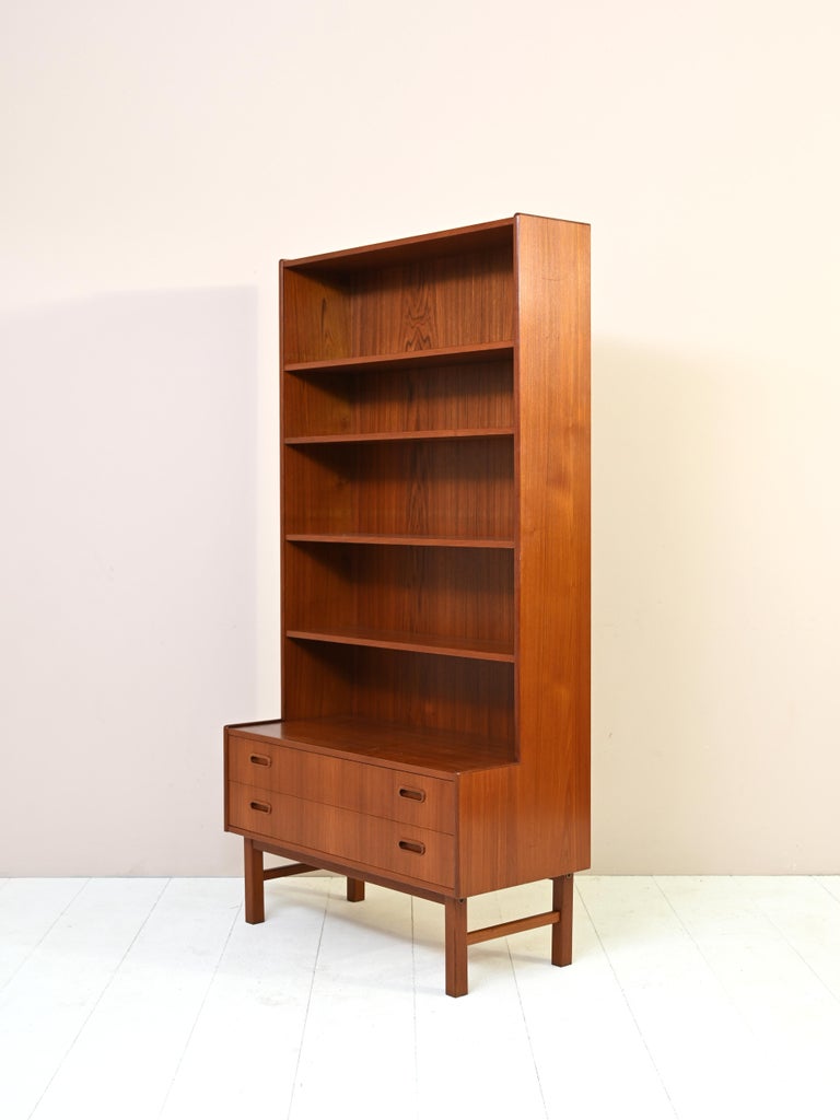 Pair of Scandinavian Bookcases with Drawers For Sale at 1stDibs