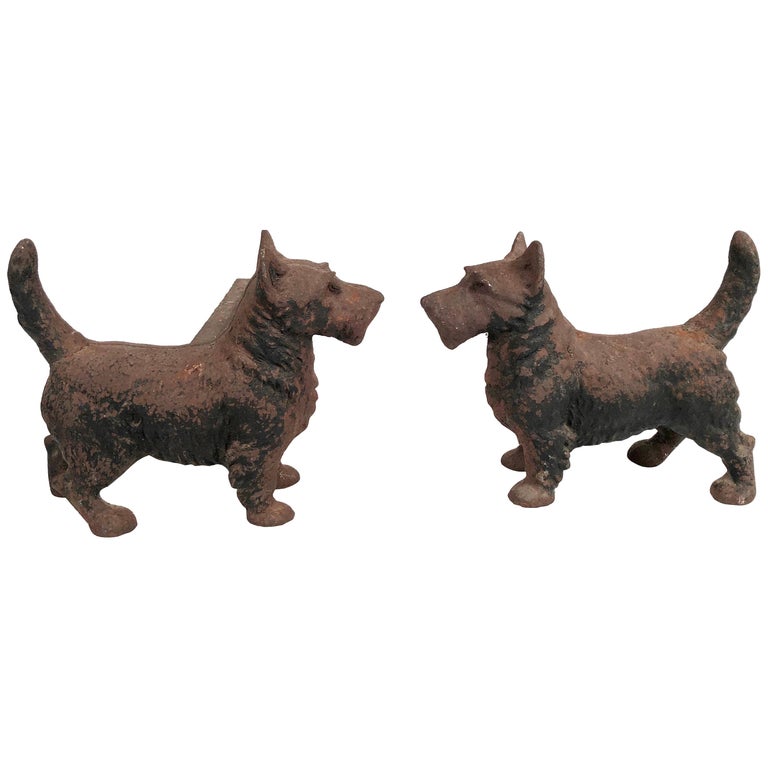 Pair of Scottie Dog Andirons at 1stDibs