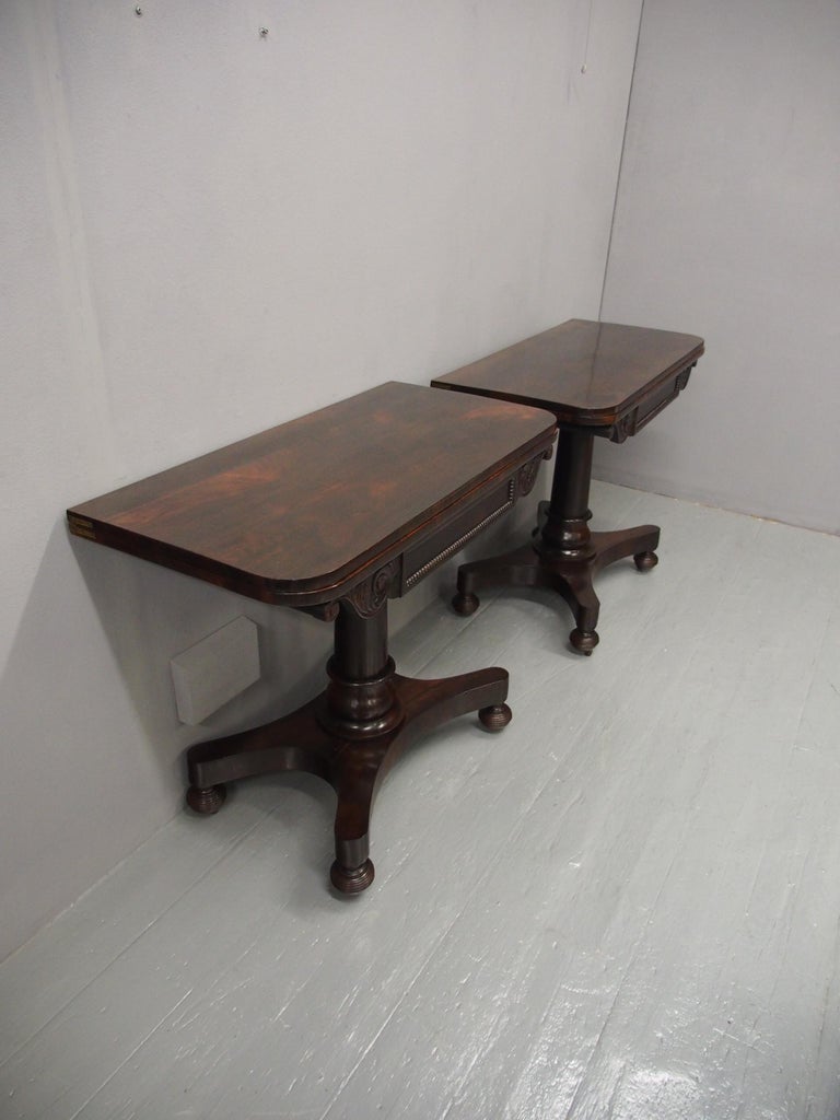 Pair of Scottish Regency Rosewood Card Tables For Sale at 1stDibs