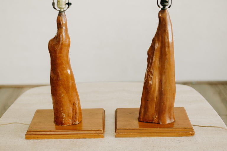Pair of Sculptural Cypress Root Organic Modern Table Lamps For Sale at ...