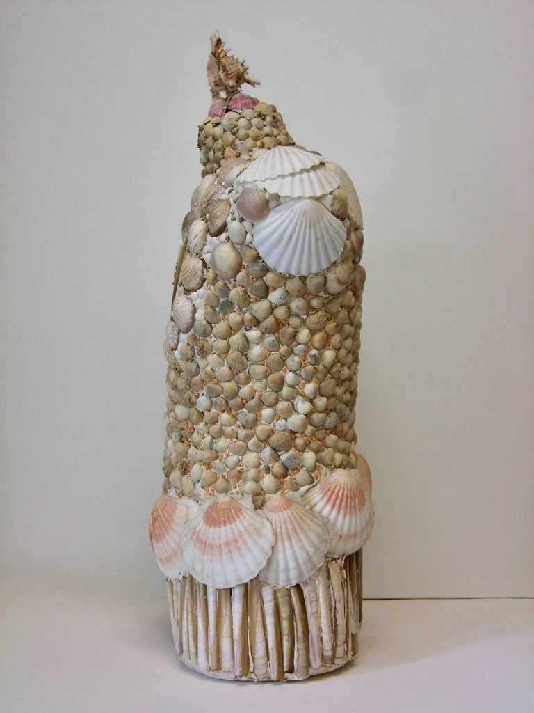 Pair of Sea Shell Decorated Female and Male Busts For Sale at 1stDibs