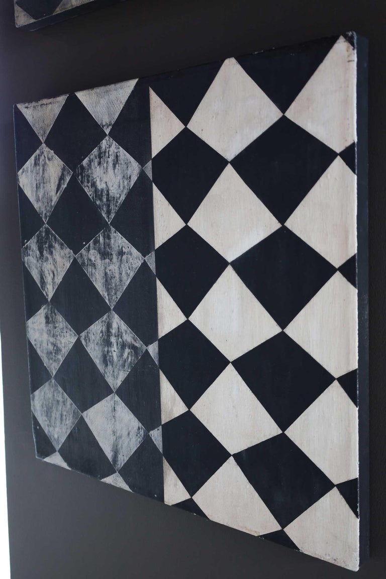 Pair of Sean Scherer Oil and Wax Paintings on Canvas, 1991 For Sale at ...