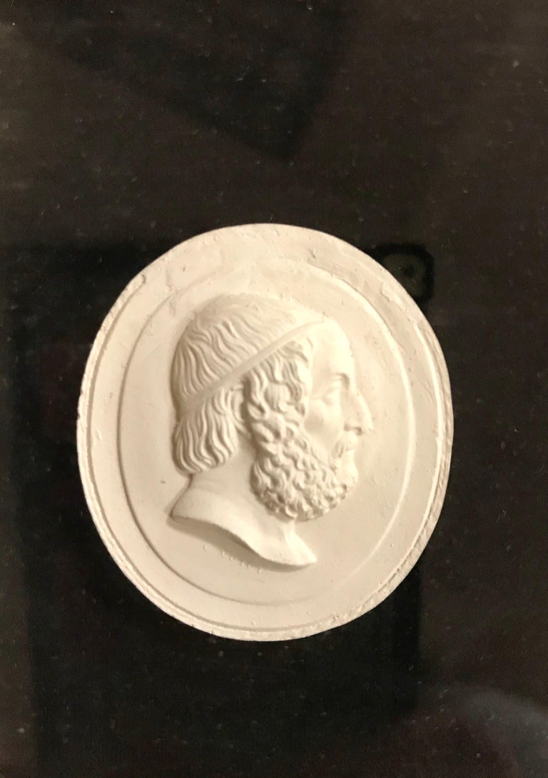 Pair of Shadowbox Framed 6 Plaster Intaglios at 1stDibs
