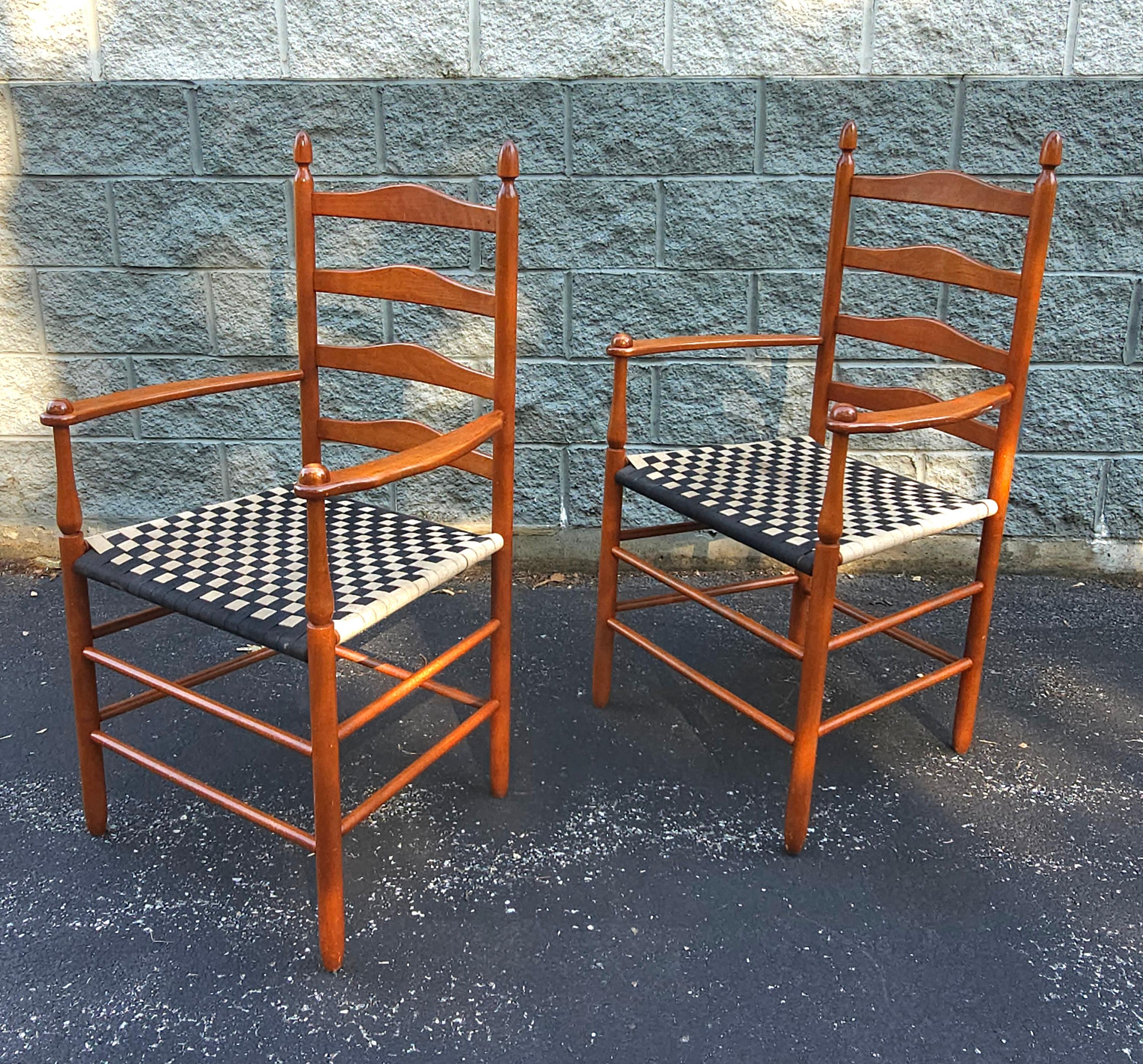 Pair of Shaker Maple Ladder Slat Straight Back Arm Chairs For Sale at ...