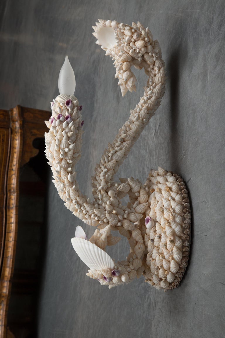 Pair of Shell Art Sconces at 1stDibs