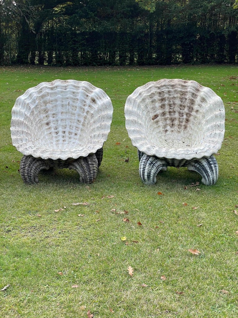 Pair of Shell Grotto Garden Chairs, 20th Century For Sale at 1stDibs