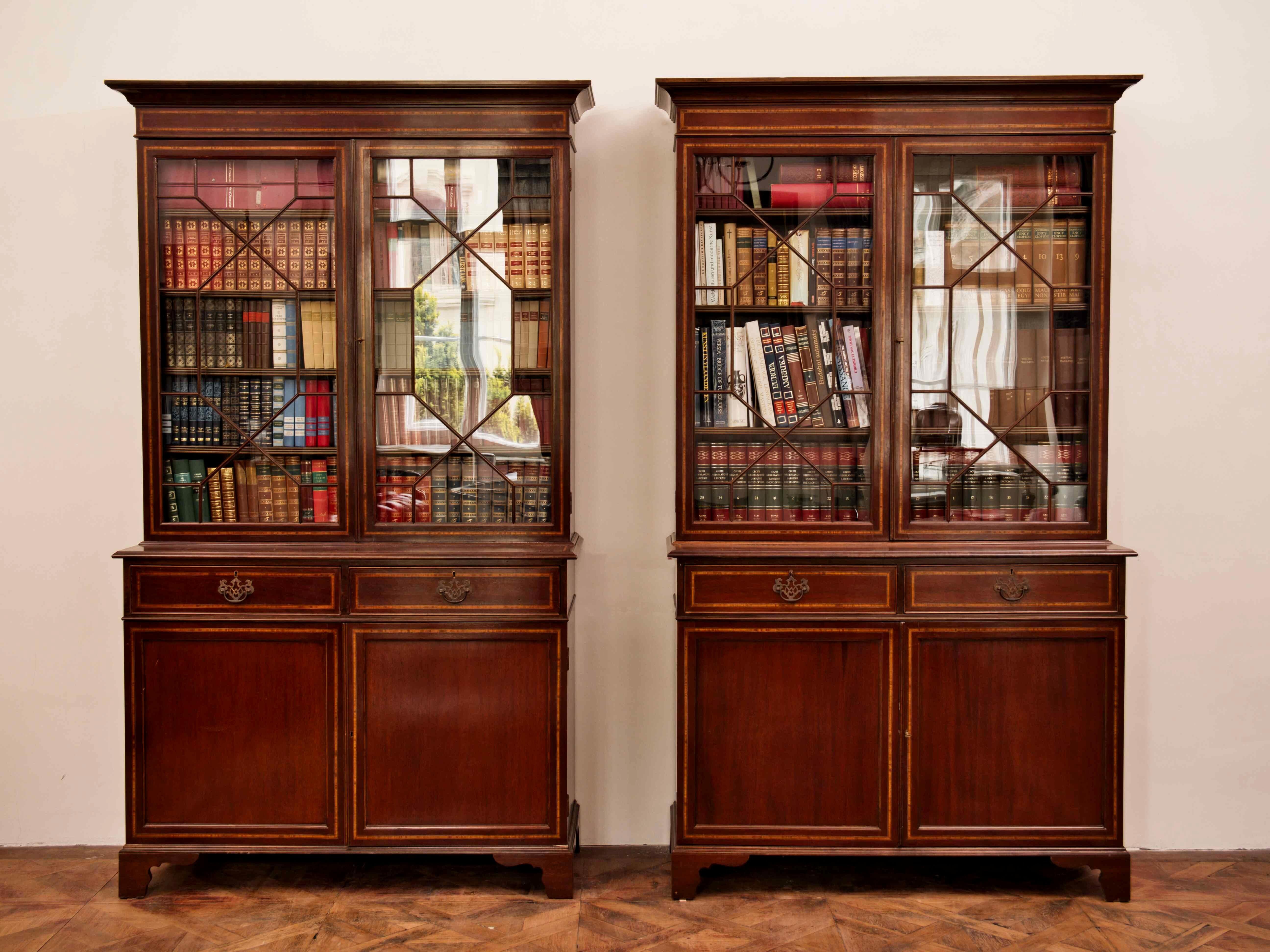 Pair of Sheraton English Libraries For Sale at 1stDibs