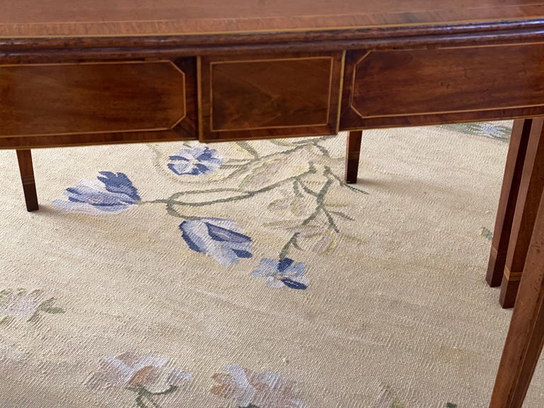 Pair of Sheraton Inlaid Mahogany D-Shaped Tables, 1790 at 1stDibs