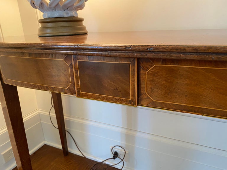 Pair of Sheraton Inlaid Mahogany D-Shaped Tables, 1790 at 1stDibs