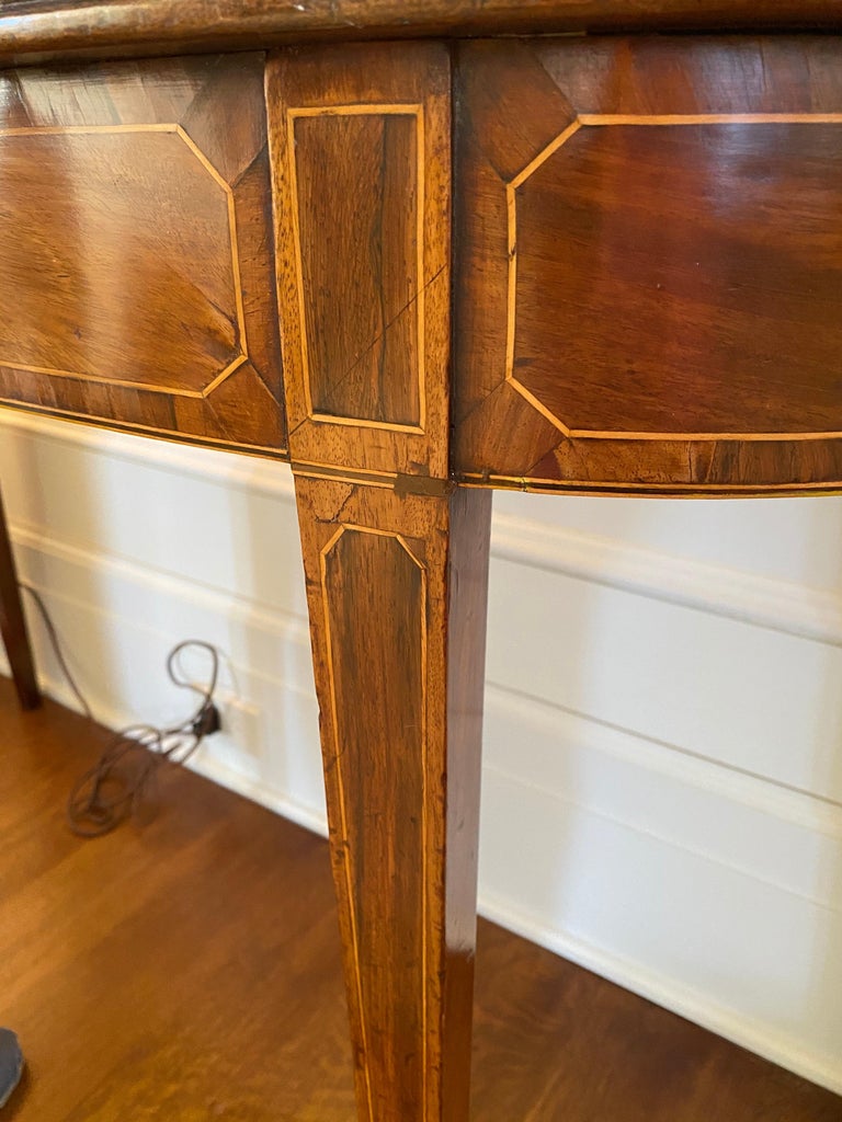 Pair of Sheraton Inlaid Mahogany D-Shaped Tables, 1790 at 1stDibs