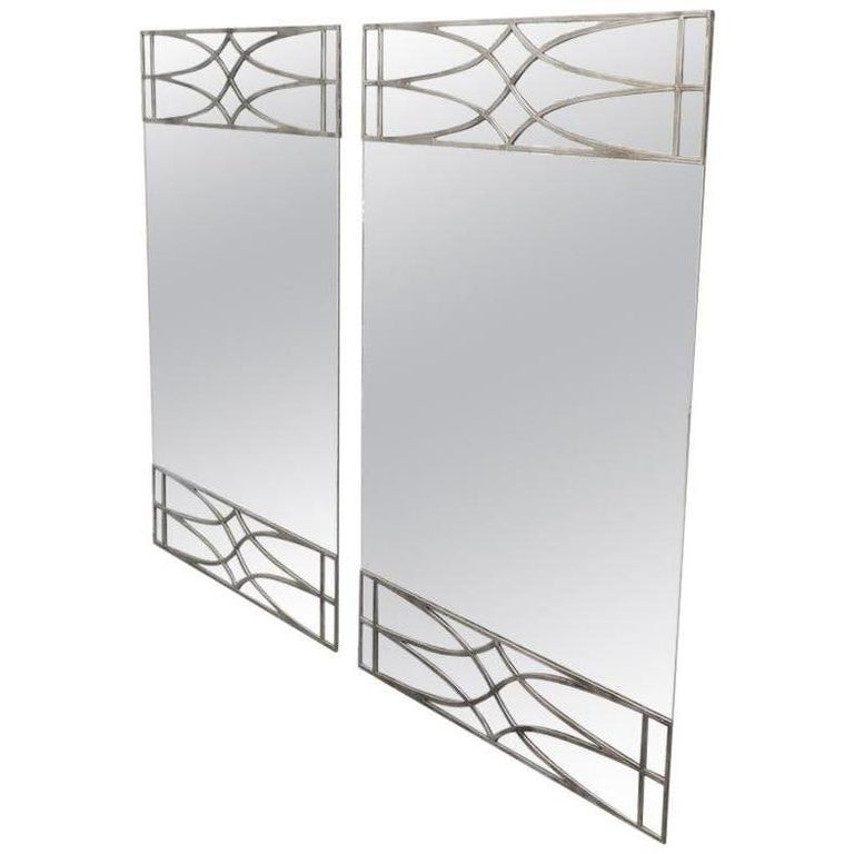 Pair of Contemporary Silvered Mirrors For Sale at 1stDibs